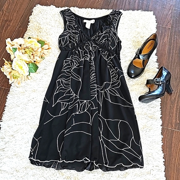 Studio M | Dresses | Studio M Womens Mini Dress Large Black Off White ...